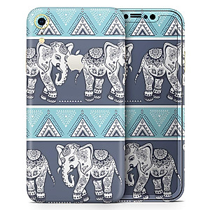 Design Skinz Walking Sacred Elephant Pattern Protective Vinyl Decal Wrap Skin Cover Compatible with The Apple iPhone XR (Screen Trim & Back Glass Skin)