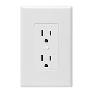 Taymac 2600W Masque Revive Polycarbonate White 1-Gang Cover, Replaces Old and Discolored Wall Plate for Electrical Outlet, Decor and Home Improvement Essentials