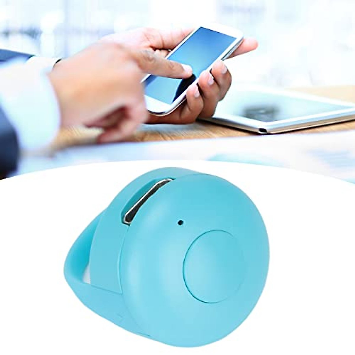 Sanpyl Mobile Phone Remote Control, Mini Bluetooth Remote Control Ring Automatic Page Browsing Phone Bluetooth Fingertip Controller, for All Smartphones(Blue)