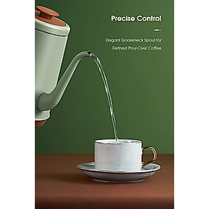 DmofwHi Gooseneck Electric Kettle(1.0L), 100% Stainless Steel BPA Free Classic Pour Over Coffee Kettle | Tea Kettle - Green