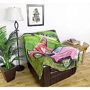 Pure Country Weavers Personalized Lux Fleece Printed Photo Blanket with Sherpa Backing - Customizable Gift Picture Throw - Made in The USA (50x60)