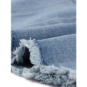 Agnes Orinda Plus Size Denim Jackets for Women Button Down Distressed Sleeveless Jean Vest Jacket 4X Light Blue