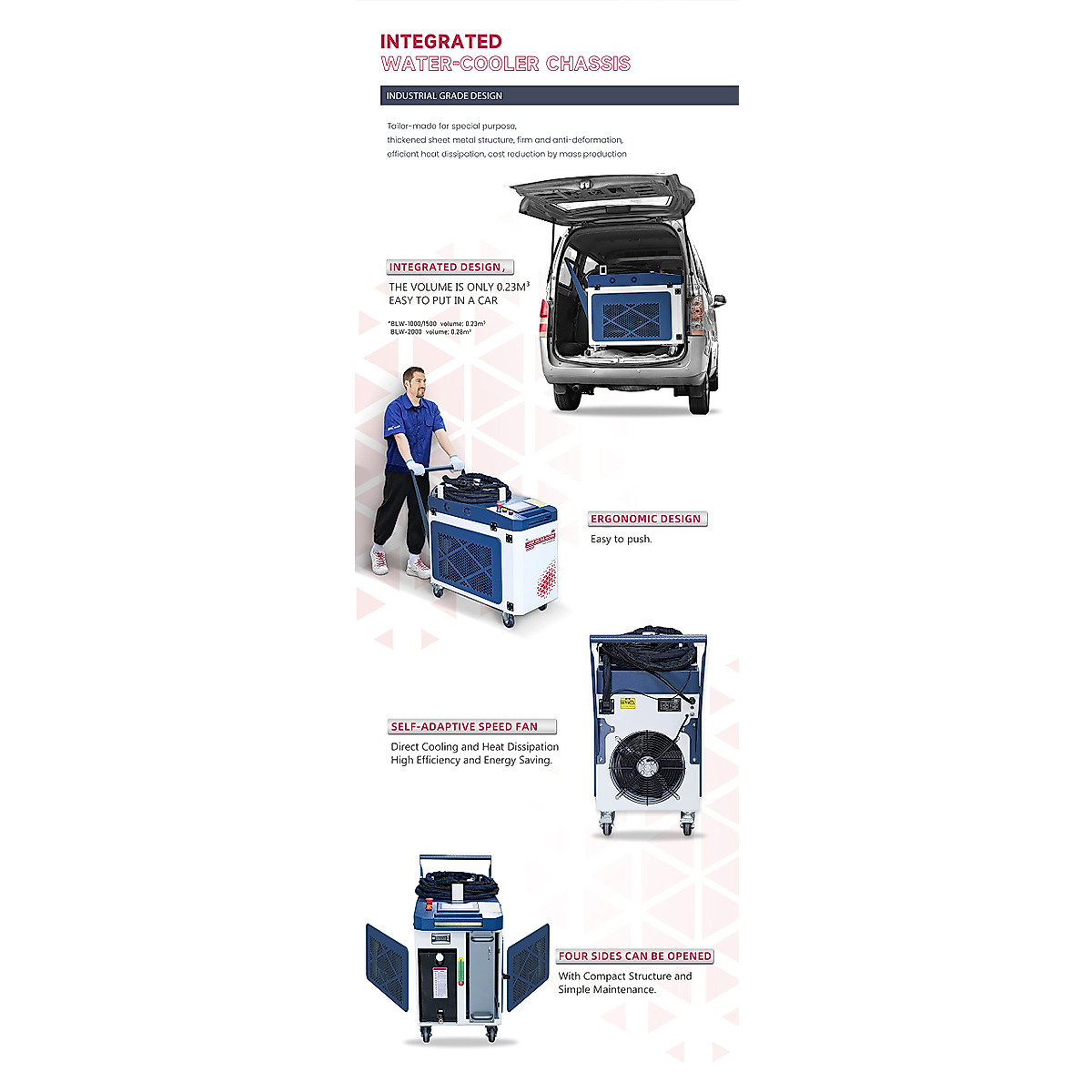 LYXC 2000W 2 in 1 Integrated Fiber Laser Welding Machine 220V Single Phase Handheld Max Laser Welder Machine With Water-cooler chassis 360° Welding for Welding&Weld Seam Cleaning