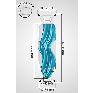 Mabel Home Ironing Board Made in Europe, Adjustable Height, Deluxe, 4-Leg, + Extra Cover, Easy Storage,3 Different Model & Sizes, Deluxe 44" x 14"