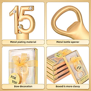 24 Pieces/Packs15 Bottle Openers for 15th Birthday Party Favors Wedding Anniversary Gidts Decorations or Souvenirs for Guests with Gift Boxes Party Giveaways for Adults (15)