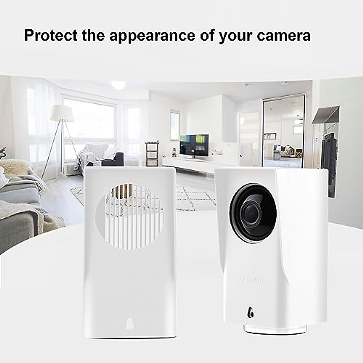 JESSY Real Water Resistant Protective Case for Wyze Cam Pan,Silicone Skin Suitable for Indoor and Outdoor use,Anti-Scratch Protective UV and Weather Resistant (1Pack, White)