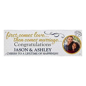 Let's Make Memories Personalized Engagement Celebration Photo Banner - Engagement Party Décor