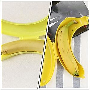 Cabilock Plastic 4Pcs Banana Saver Cute Banana Case Outdoor Lunch Fruit Storage Box- Suitable for Cchool Office Picnic and Travel Yellow Banana Storage Box