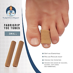 Dr. Frederick's Original Fabrigrip Toe Protectors - 2 Multiple-Use Pieces - Toe Covers to Prevent Blisters, Cushion Bunions, & More - Small