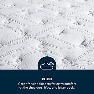 Serta - 14" Clarks Hill Elite Plush Queen Mattress, Comfortable, Cooling, Supportive, CertiPur-US Certified, White/Blue