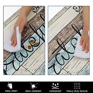 HEBE Anti Fatigue Kitchen Mat Set of 2 Non Slip Cushioned Kitchen Mats for Floor Waterproof Farmhouse Kitchen Rugs and Mats Set Comfort Standing Desk Mat Carpet for Sink,Office,Laundry
