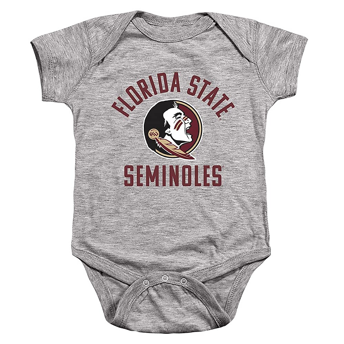 Florida State University Official Seminoles Logo Unisex Infant Snap Suit for Baby,Athletic Heather, 6 Months