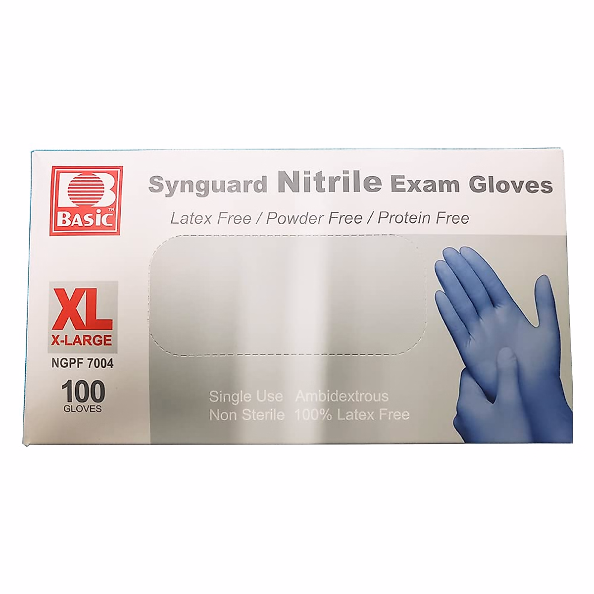 PetroStone Energy Disposable SynGuard Nitrile Exam Gloves NGPF7002, Powder Free, Latex Free, Protein Free, Medical Grade, Blue, Medium, 10 Boxes (1000 Count)
