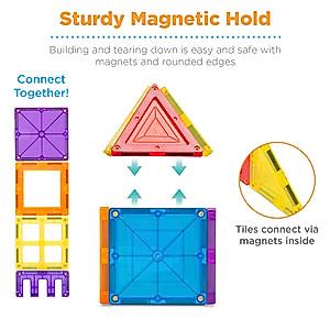 Best Choice Products 265-Piece Kids Colorful Magnetic Tiles Set 3D Construction Magnet Building Blocks Educational STEM Toy