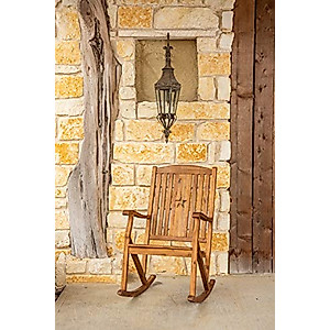 Leigh Country Sequoia Series Adult Rocker with Star Cutout Rocking Chair, Brown