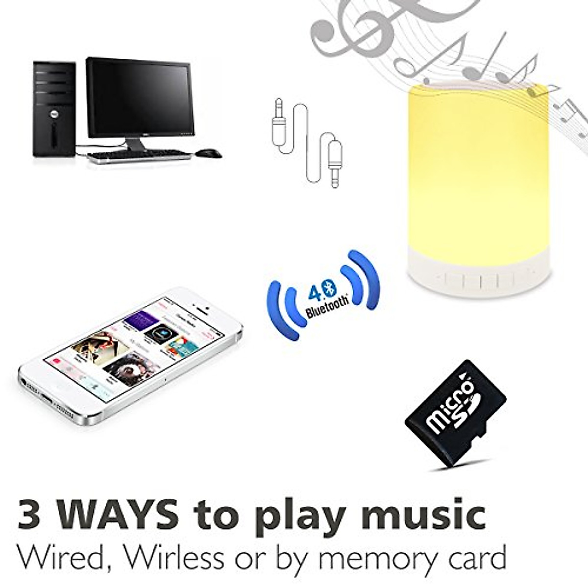 ZHOPPY Night Light Bluetooth Speaker for Teenage Girls/Boys, Touch Control Bedside Lamp Portable Table Lamp Color LED Speaker Light