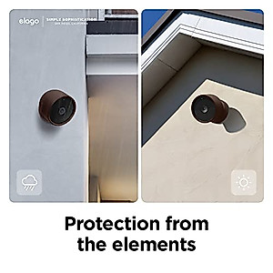 elago Silicone Cover Compatible with Google Nest Cam Outdoor or Indoor (Battery) - Magnetic Mount Cover Included, All Weather Protection, Easy Installation [Dark Brown]