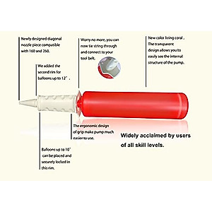ESOLTON Balloon Pump Hand - 12.8" for Birthay Balloons Portable Manual Balloon Pump, Mini Hand Pump for Inflatables, Pool Floats, Party Garlands, Exercise and Yoga Balls