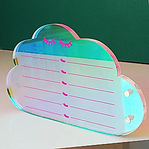 LIXIMMAZN Dazzling Eyelash Grafting Pallet, Acrylic Lash Tile holder, Makeup Palette Eyelash Extensions Storage Gasket Pads with Suction for Tweezers (Cloud-Shaped C)