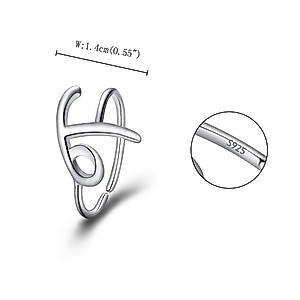 FANZE Letter Ring for Women, 925 Sterling Silver Dainty Initial Alphabet Ring Birthday Gift, Personality Jewelry for Women Mother Friends