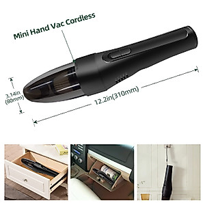 YYinno Hand Vacuum Cordless Rechargeable, Car Vacuum Handheld Cleaner Cordless Wet Dry Powerful Portable Mini Vacuum Light Weight for Pet Hair, Home, Aspiradora para Carro