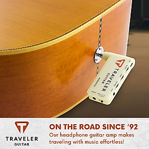 Traveler Guitar TGA-1A Acoustic Guitar Headphone Amplifier | Guitar Headphone Amp with 1/8" Headphone Jack and 1/8" Aux-in for Backing Tracks | Portable Guitar Amp with Blend, Tone and Volume Controls