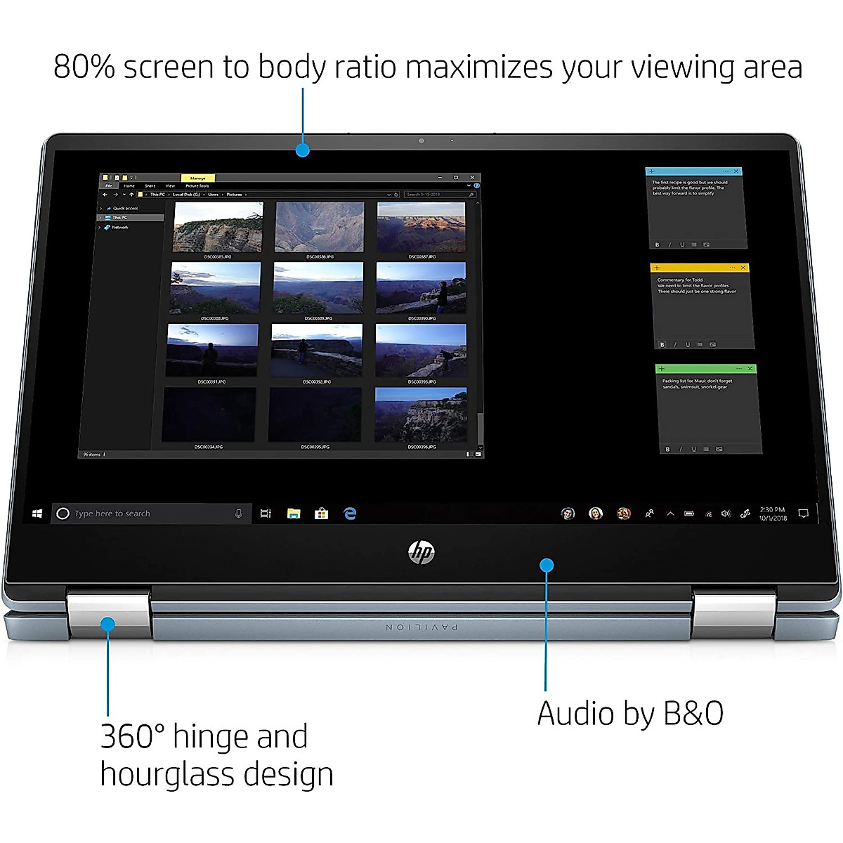 HP 2020 Pavilion x360 14" FHD WLED Touchscreen 2-in-1 Convertible Laptop, Intel Core i5-1035G1 up to 3.6GHz, 8GB DDR4, 256GB SSD, 802.11ac, Bluetooth, Webcam, HDMI, Windows 10,Cloud Blue