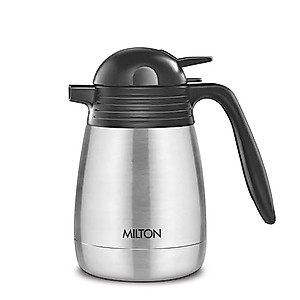 Milton Insulated Coffee Carafe (34 oz) thermos Water Coffee Dispenser, Tea Flask- Stainless Steel Hot Beverage Dispenser-Thermal Carafe Air Pot Silver (1000 ml)