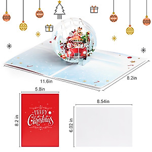 YunXianger Christmas Cards, Light and Music Merry Christmas Card, Funny 3D Pop Up Christmas Greeting Card with Envelope for Women Men Kids Husband Wife Mom Dad Daughter boyfriend
