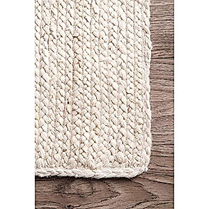 Agro Richer Handwoven Farmhouse Rugs for Living Agro richer Jute Area Rug Natural Hand Braided Rectangle Rugs for Bedroom, Kitchen, Living Room (8x10 Square Feet, Off White)