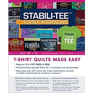 STABILI-TEE Fusible Interfacing Pack 60"X72" 100% Polyester, Multi