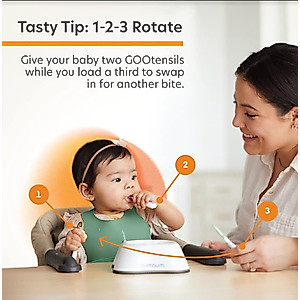 NumNum Beginner Bowl | Baby Bowl | BPA Free Silicone Self Feeding Baby + Toddler Dish | Baby Led Weaning Bowl for Kids Ages 6 Months+