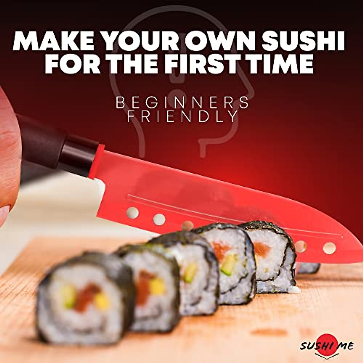 Sushi Making Kit - Sushi Kit For Home Includes Sushi Roller, Sushi Bazooka, Avocado Slicer, Sushi Knife, Sushi Bamboo Rolling Mat, Chop Sticks Pack Reusable, Best Sushi Maker Kit