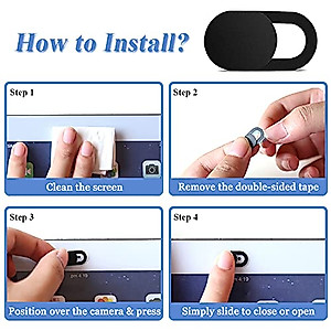 Mesee 50 Pieces Webcam Cover Slider, 0.027-Inch Ultra Thin Web Camera Protective Privacy Covering Slide Stickers for Computer, Laptop, MacBook Pro/Air, iPhone, Tablet, PC, iPad, iMac