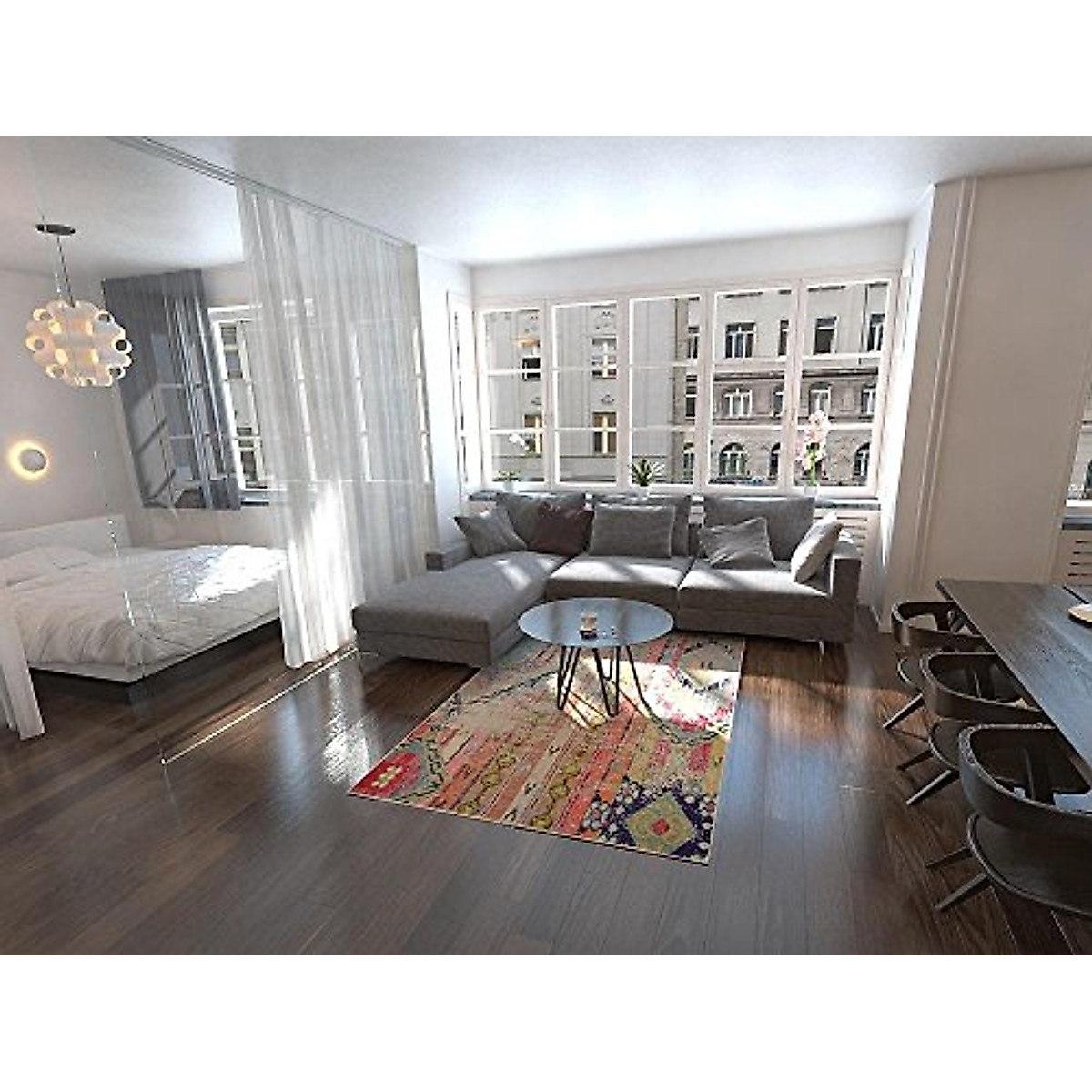 Unique Loom Sedona Collection Distressed, Southwestern, Vintage, Modern, Over-Dyed, Abstract Area Rug (5' 0 x 8' 0 Rectangular, Multi/Beige)