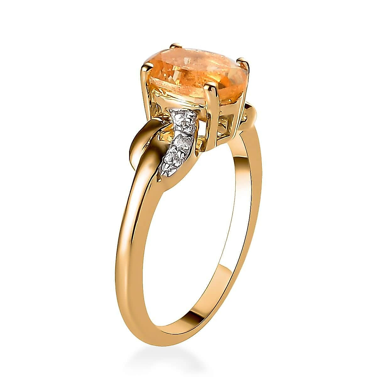 Shop LC Citrine Statement Ring for Women 14K Yellow Gold Plated 925 Sterling Silver Zircon Birthstone Jewelry Ct 1 Size 10 Birthday Gifts for Women