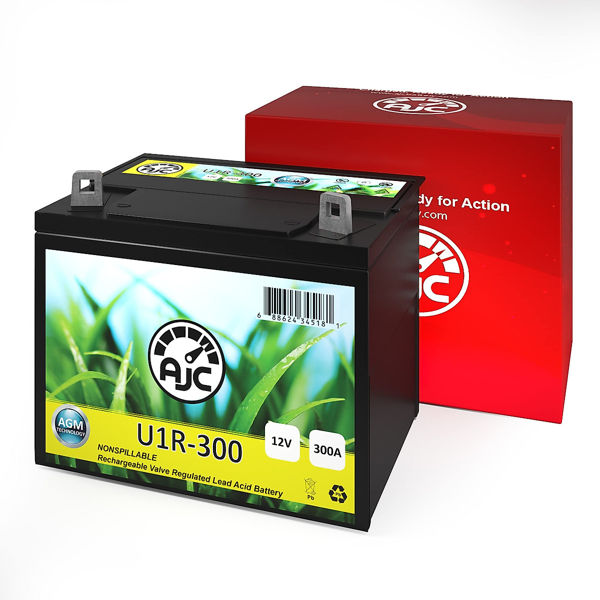 AJC Battery Compatible with Poulan PB Series U1R Lawn Mower and Tractor Battery