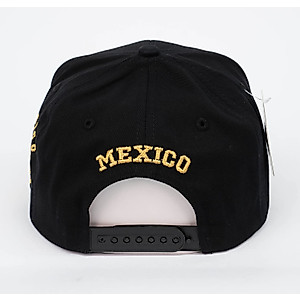 Mexican Hat Mexico State Federal Logo Embroidered Snapback Flat Bill Baseball Cap (Mexico) Black