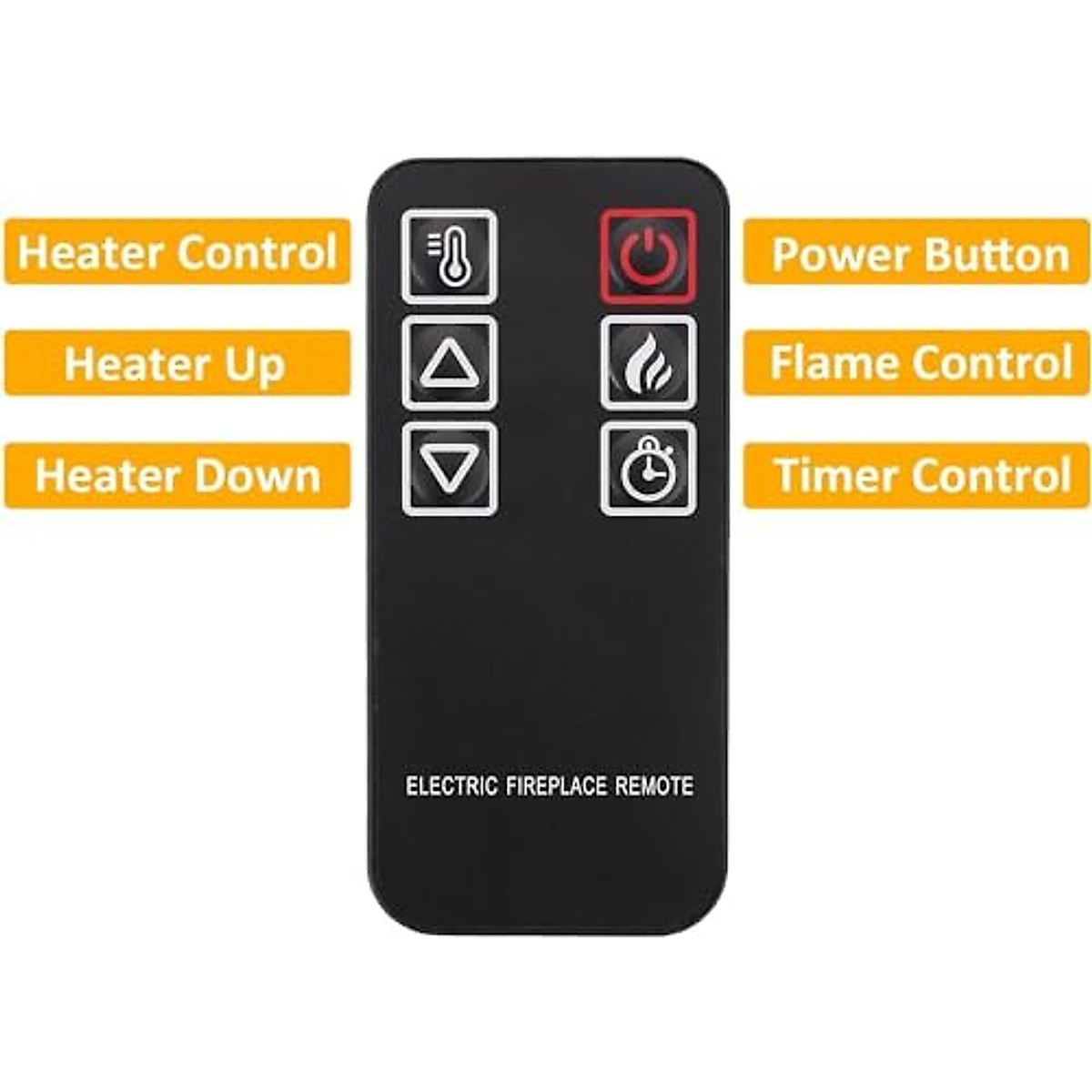 LGHM 23" Electric Fireplace, 3DInfrared Black Fireplace Electric Insert Heater, with Wireless Remote Control, Glass View, Adjustable Realistic Logs & Flames, Indoor, 1400w