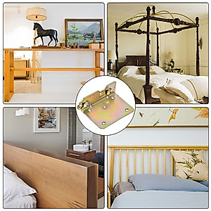 4 Sets Bed Rail Brackets Akamino Heavy Duty Non-Mortise Bed Rail Fittings with Screws for Connecting Wood, Headboards and Foot-Boards