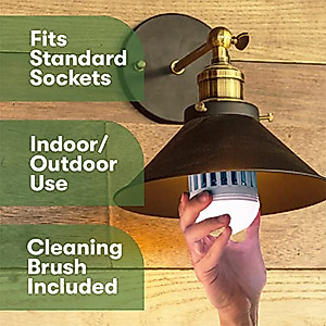 BugMD Zapville - Bug Zapper Indoor UV and LED Light Bulb, Portable Bug Zapper, Attracts Mosquitos Insects Bugs, Pest Control for Patios Porches Garage Shed for E27/E26 Base