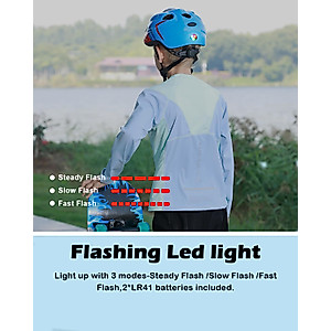 Atphfety Kids Toddler Bike Helmet,Adjustable Boys Girl Helmets from Baby to Children(Age 1-8),Multi Sports for Bicycle Skate Scooter with LED Light