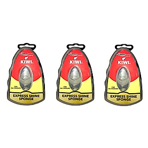 Kiwi Express Shoe Shine Sponge, Neutral, 0.2 Fl Oz (Pack of 3)