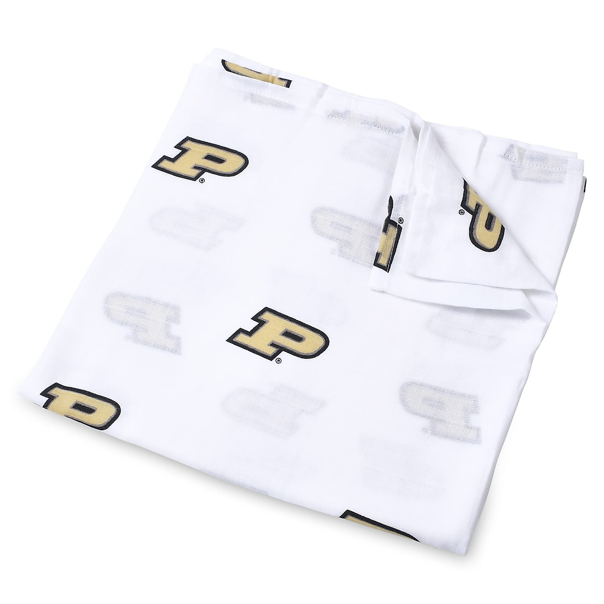 Three Little Anchors Purdue University 100% Cotton Muslin Swaddle Blanket 47x47in