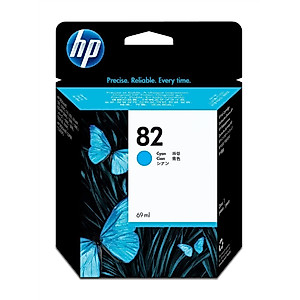 HP 82 Cyan 69-ml Genuine Ink Cartridge (C4911A) for DesignJet 820MFP, 815MFP, 800, CC800PS, 510, 500, 500 Plus & 500ps Large Format Printers