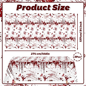 MEHOFOND Halloween Bloody Handprint Party Tablecloth Horror Theme Tablecloth Have a Killer Birthday Table Cover Decorations for Halloween Birthday Party Supplies Favors 54x108in