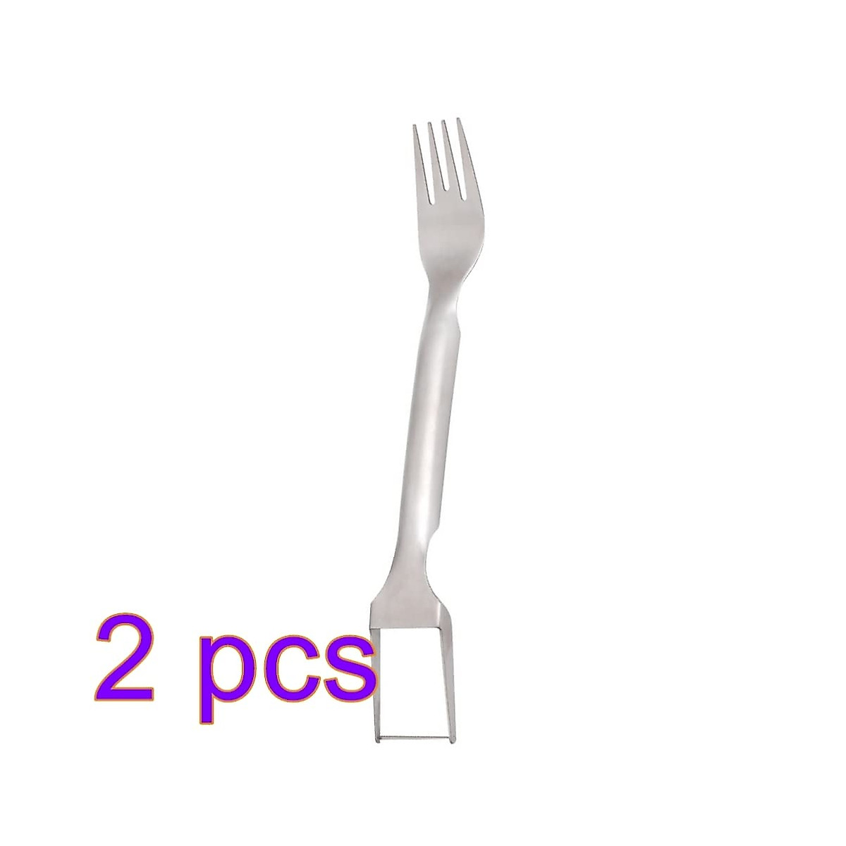 DOITOOL Watermelon Slicer Cutter 2 Pack, 2- in- 1 Watermelon Fork Slicer, Summer Watermelon Fruit Cutting Fork, Stainless Steel Fruit Forks Slicer Knife for Family Parties Camping