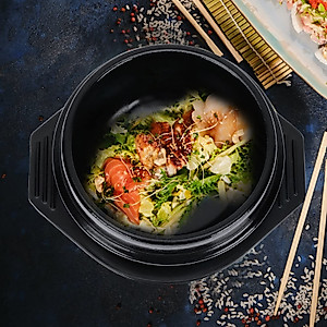 Ramen Bowl Ramen Bowl Korean Ramen Pot Korean Ceramic Cooking Bowl: Korean Cooking Pot with Tray Dolsot Sizzling Hot Pot Home Kitchen Cookware for Bibimbap Soup Bowl Stoneware Clay Soup Pot