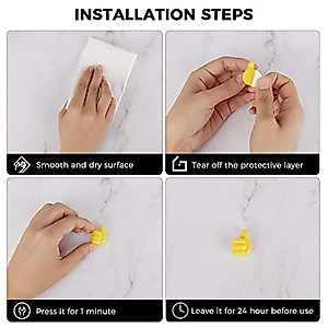 Silicone Thumb Wall Hook,16pcs Creative Self Adhesive Thumbs Up Shap Clips,Cord Holder Thimb Hooks, Multi-Function Data Wire Cable Clips for Home Office Desk Organize Key Hangers Car Storage