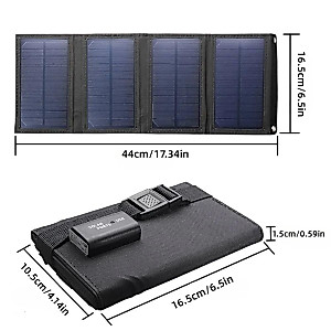 10W Foldable Solar Panel, 5V 1.38A(Max) Mini Portable Foldable Solar Cell Polycrystalline Silicon Solar Outdoor Charger Compatible with Cell Phones, Mini Fans for Outdoor Camping, Backpacking, Hiking